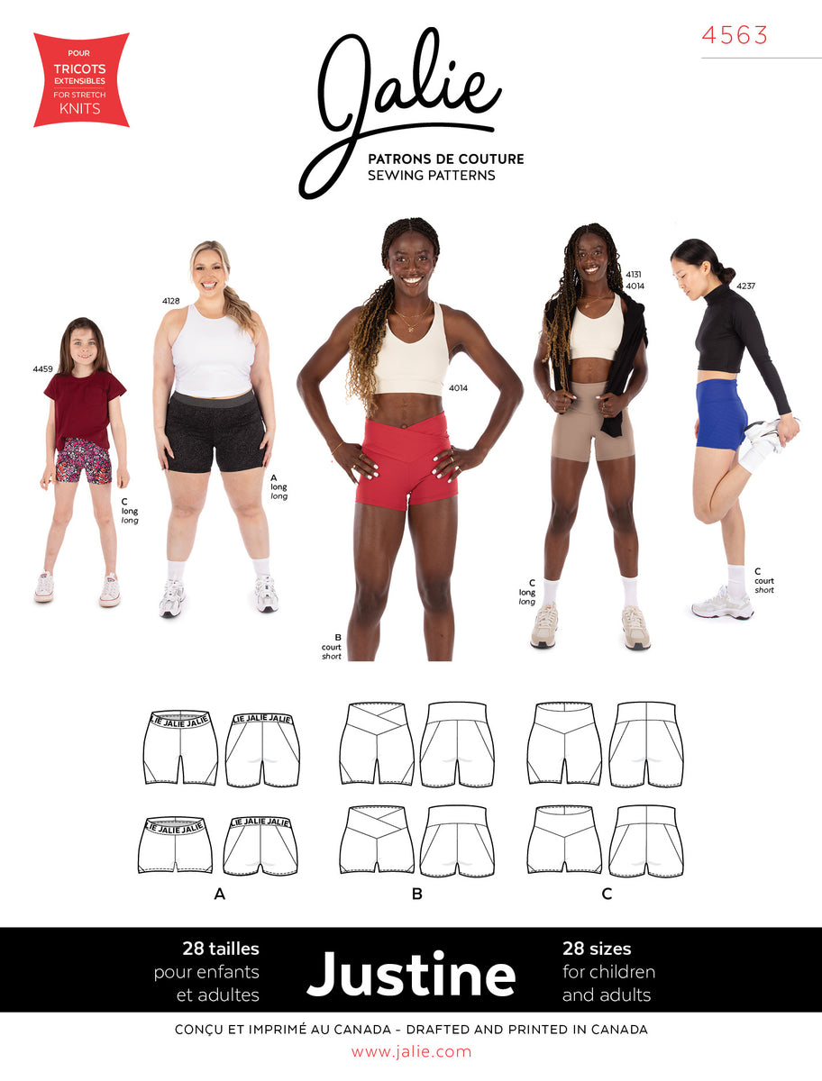 Patron Jalie 4563 - JUSTINE - Short athlétique ajusté